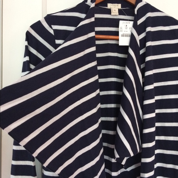 J. Crew | Sweaters | J Crew Cascade Blue Striped Cotton Cardigan | Poshmark